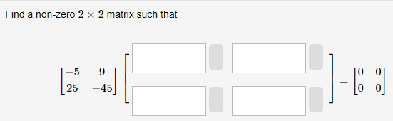 Solved Find a non-zero 2×2 ﻿matrix such | Chegg.com