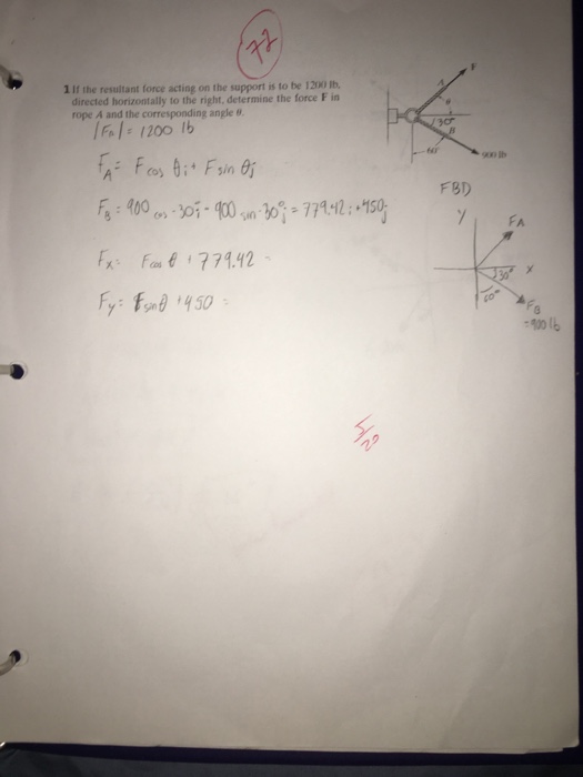 Solved 1 If the resultant force acting on the support is to | Chegg.com