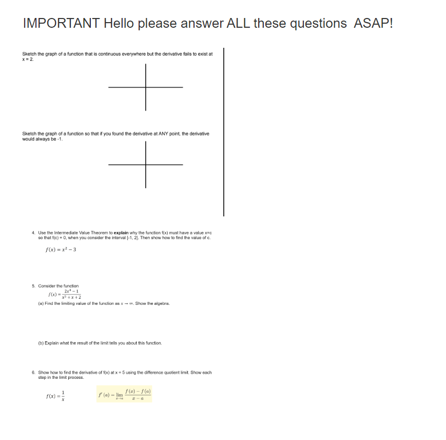 Solved IMPORTANT Hello please answer ALL these questions | Chegg.com