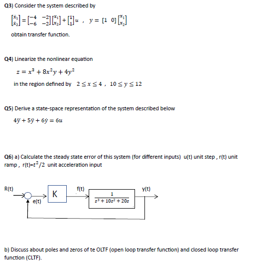 Solved Q3) Consider the system described by | Chegg.com