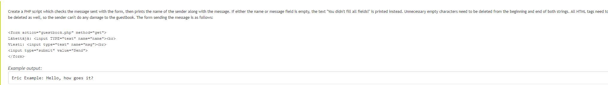 Solved Create a PHP script which checks the message sent | Chegg.com