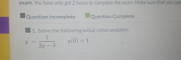 Solved exam. You have only got 2 hours to complete the exam. | Chegg.com