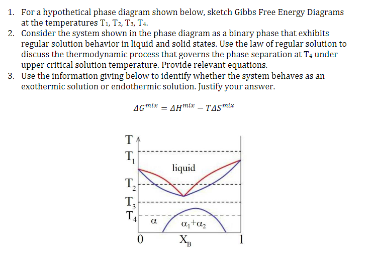 Solved 1. For a hypothetical phase diagram shown below, | Chegg.com
