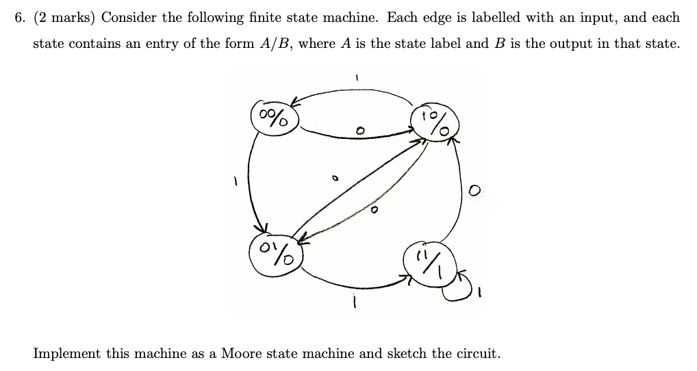 Solved 6. (2 marks) Consider the following finite state | Chegg.com