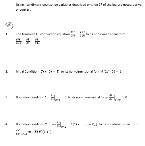 Solved Using non-dimensionalization variables described on | Chegg.com