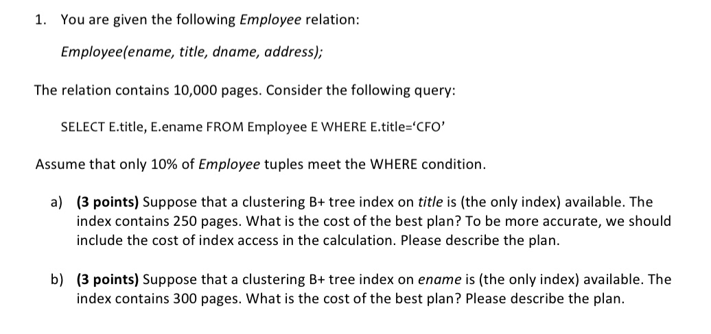Solved You are given the following Employee | Chegg.com