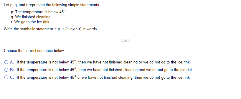 Solved Let p,q, and r represent the following simple | Chegg.com