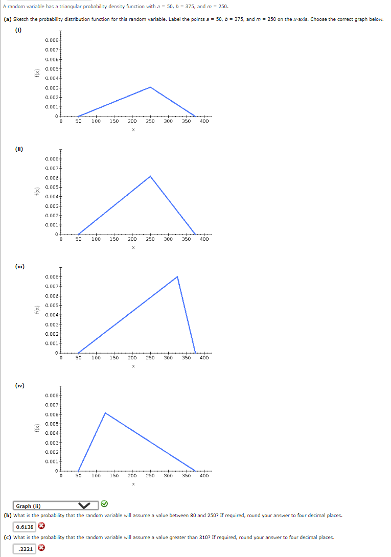 [Solved]: A random variable has a triangular probability d