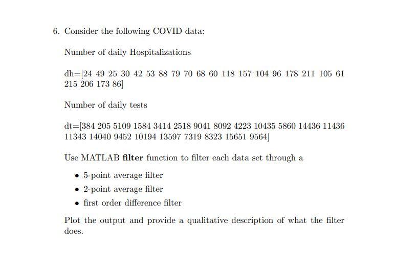 Solved 6. Consider the following COVID data: Number of daily | Chegg.com Solved 6. Consider the following COVID data: Number of daily | Chegg.com