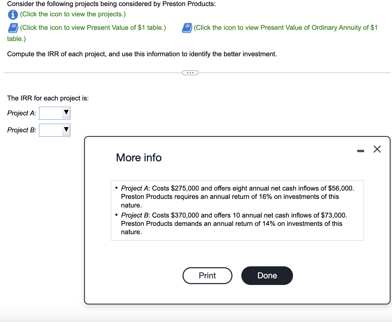 Solved Consider the following projects being considered by | Chegg.com