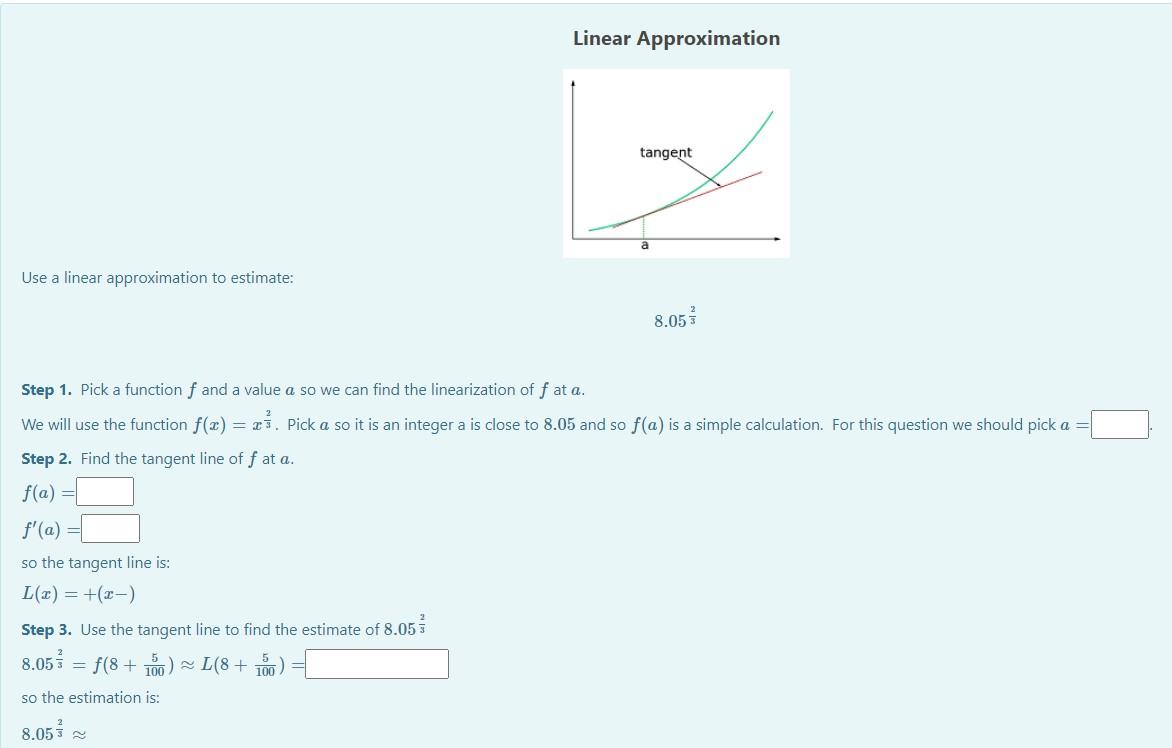 Solved Linear Approximation Tangent Use A Linear 