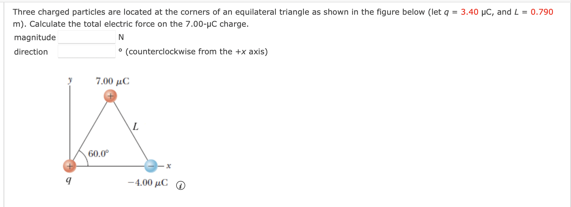 Solved Three charged particles are located at the corners of | Chegg.com