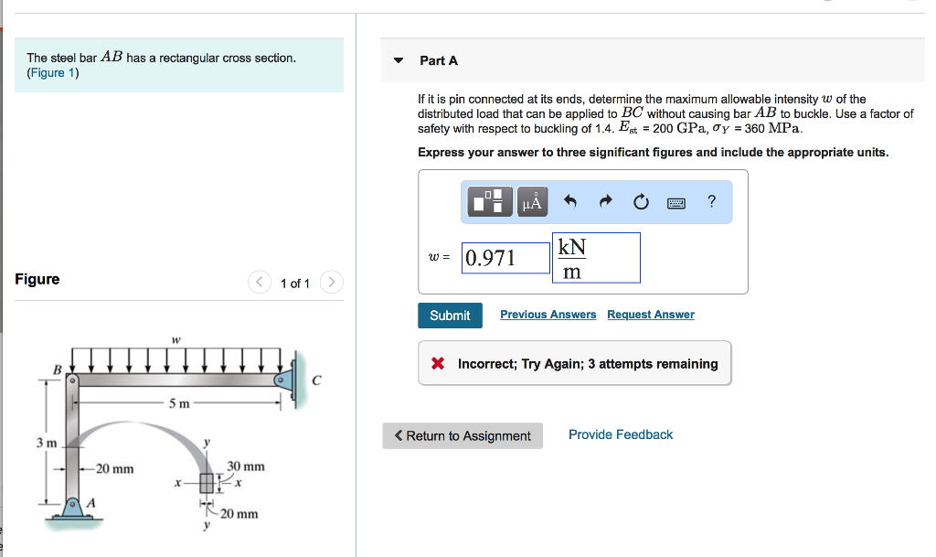 Solved The steel bar AB has a rectangular cross section. | Chegg.com