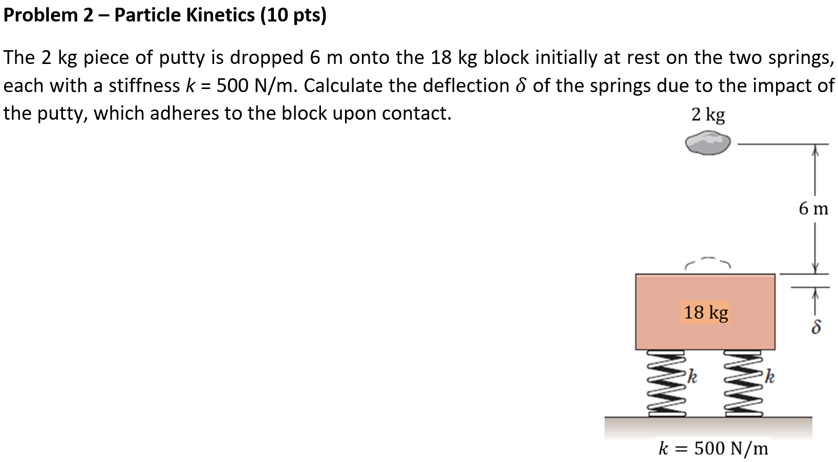 Solved Problem 2 - Particle Kinetics (10 pts) The 2 kg piece | Chegg.com