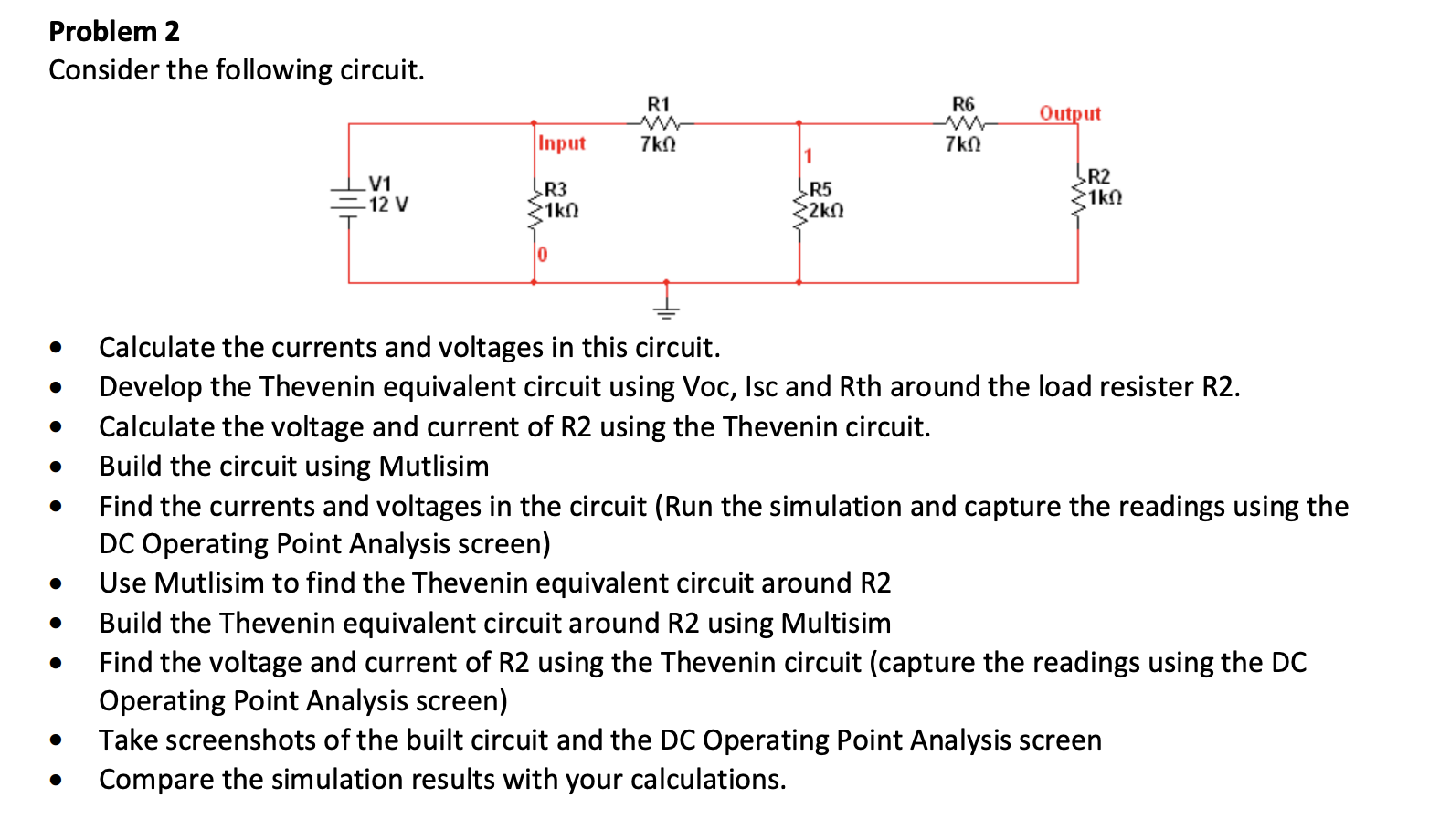 Solved Problem 2 Consider the following circuit. R6 Output | Chegg.com