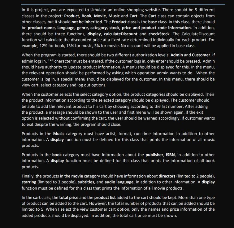 Solved In this project, you are expected to simulate an | Chegg.com