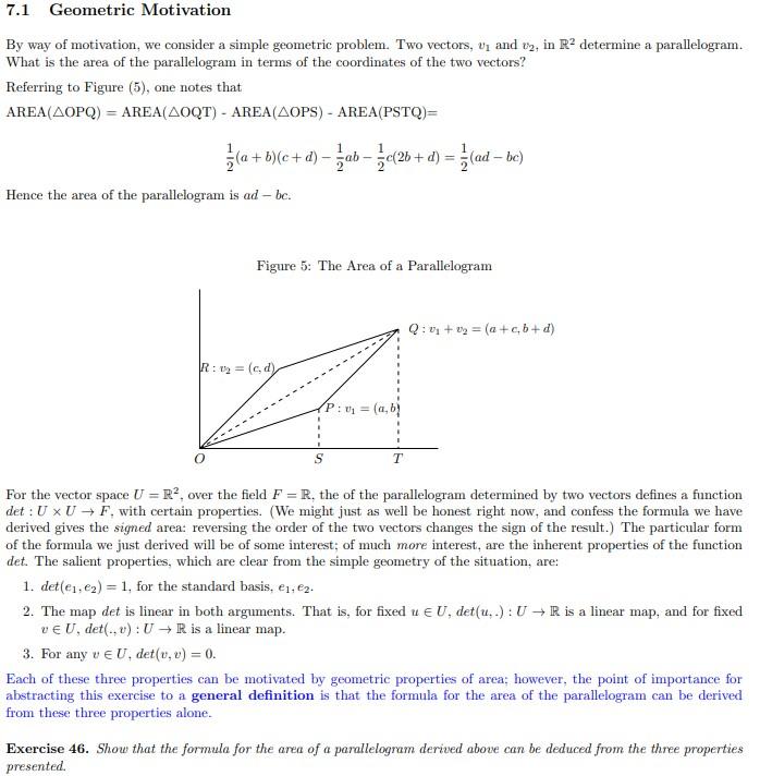 Solved By way of motivation, we consider a simple geometric | Chegg.com