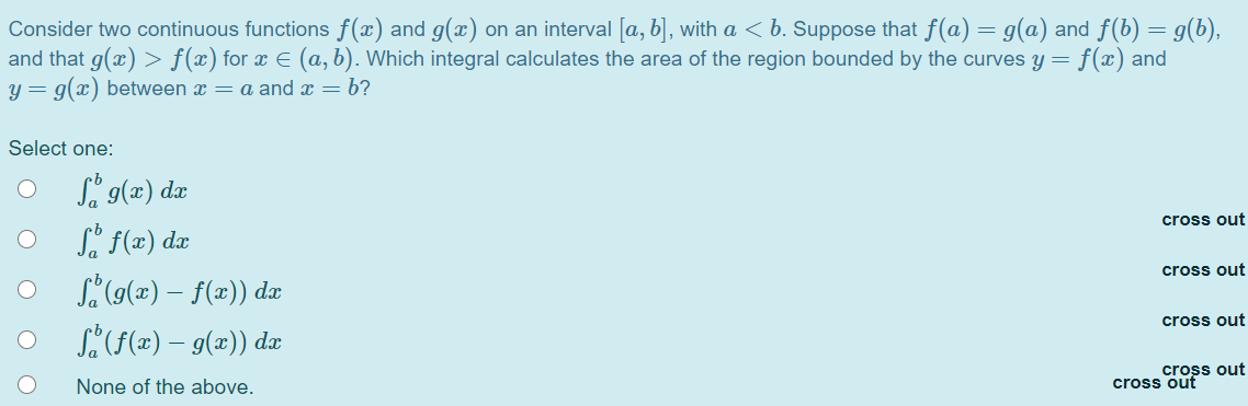 Solved Consider two continuous functions f(x) and g(2) on an | Chegg.com Solved Consider two continuous functions f(x) and g(2) on an | Chegg.com