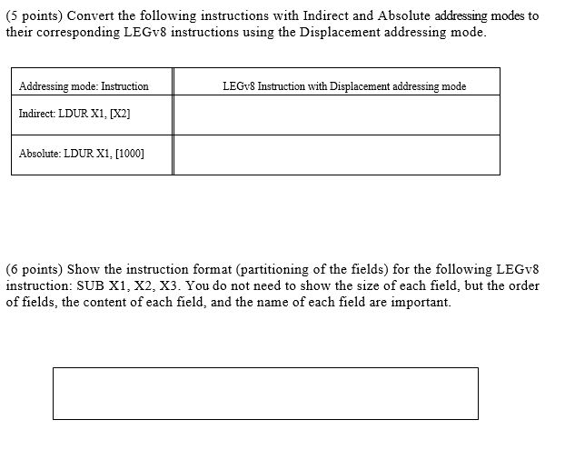 Solved ( 5 points) Convert the following instructions with | Chegg.com
