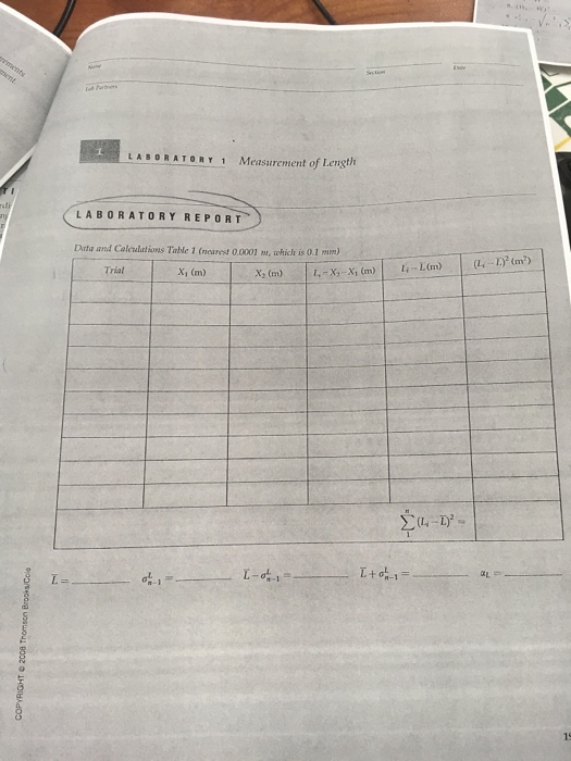 Solved 1 ABORATORY Measurement of Length PoUp O BJECTIVES O | Chegg.com