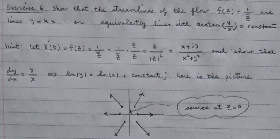 Solved Exerise 6 Show that the streamlines of the flow | Chegg.com
