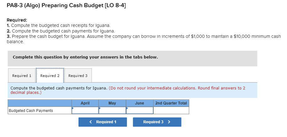 Solved Required Information SB Problem PA8-1 to PA8-3 [The | Chegg.com