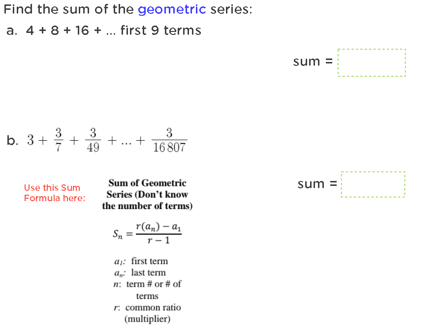 Geometric Sequence Sum
