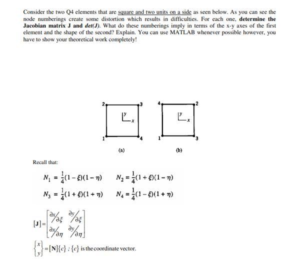 Solved Consider the two Q4 elements that are square and two | Chegg.com