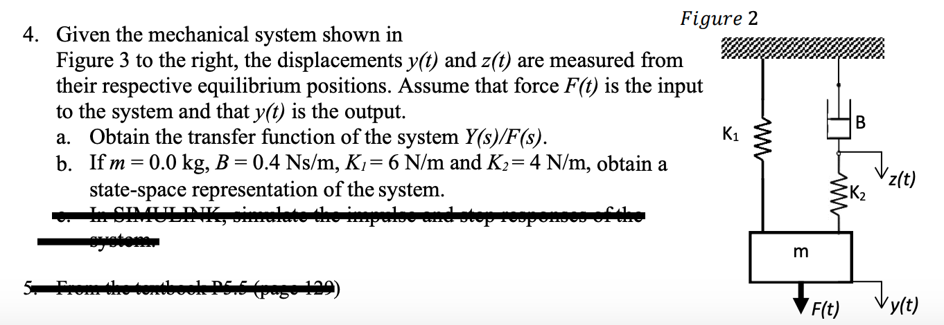 Solved Given the mechanical system shown in Figure 3 to the | Chegg.com