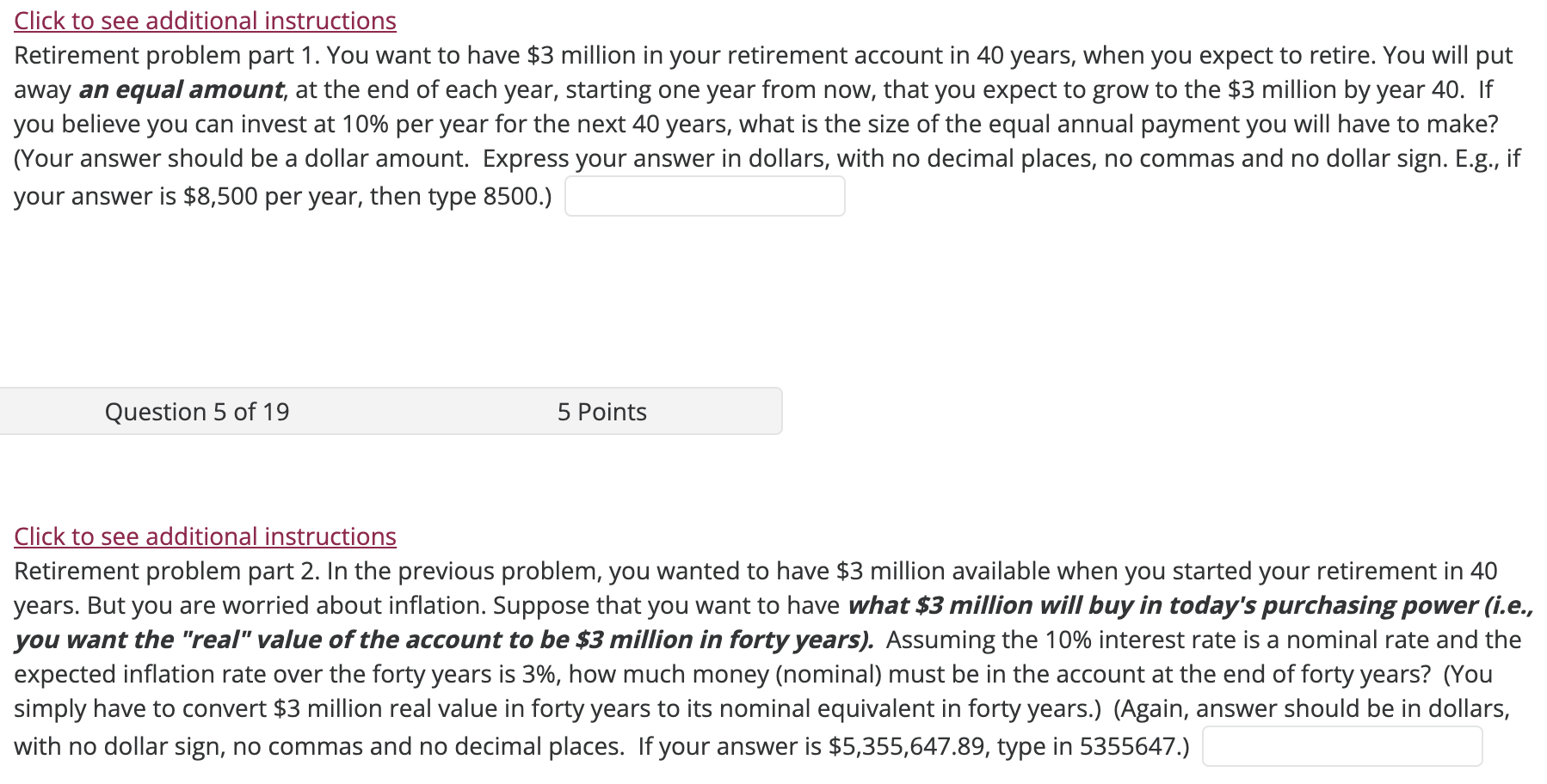 Solved Click to see additional instructions Retirement | Chegg.com