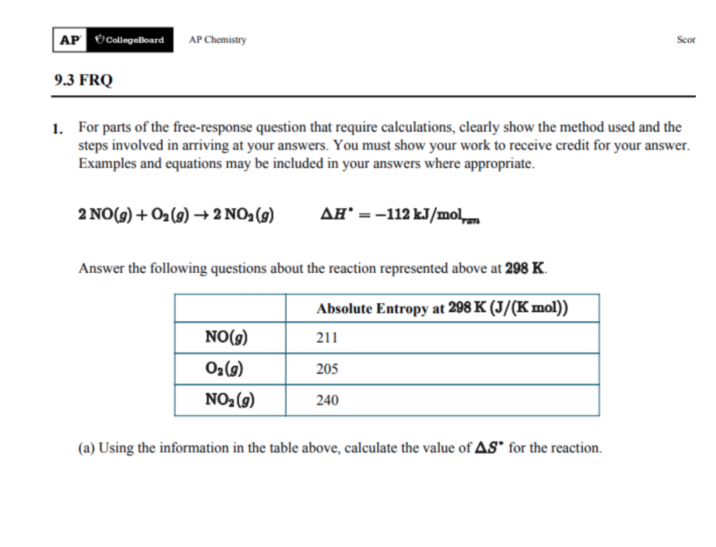 Solved (b) Is the reaction thermodynamically favorable at | Chegg.com