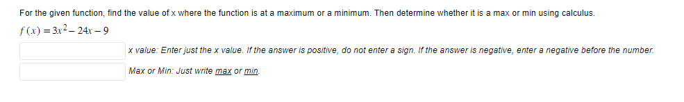 Solved For The Given Function Find The Value Of X Where The Chegg