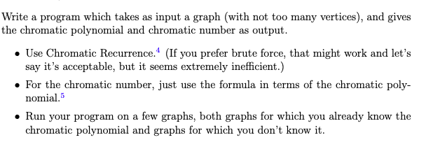 Solved Write a program which takes as input a graph (with | Chegg.com