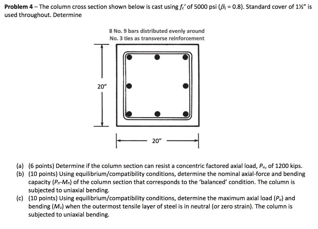 Solved Problem 4 – The column cross section shown below is | Chegg.com