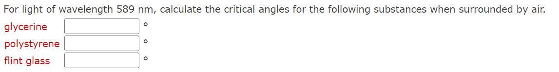 Solved For light of wavelength 589 nm, calculate the | Chegg.com