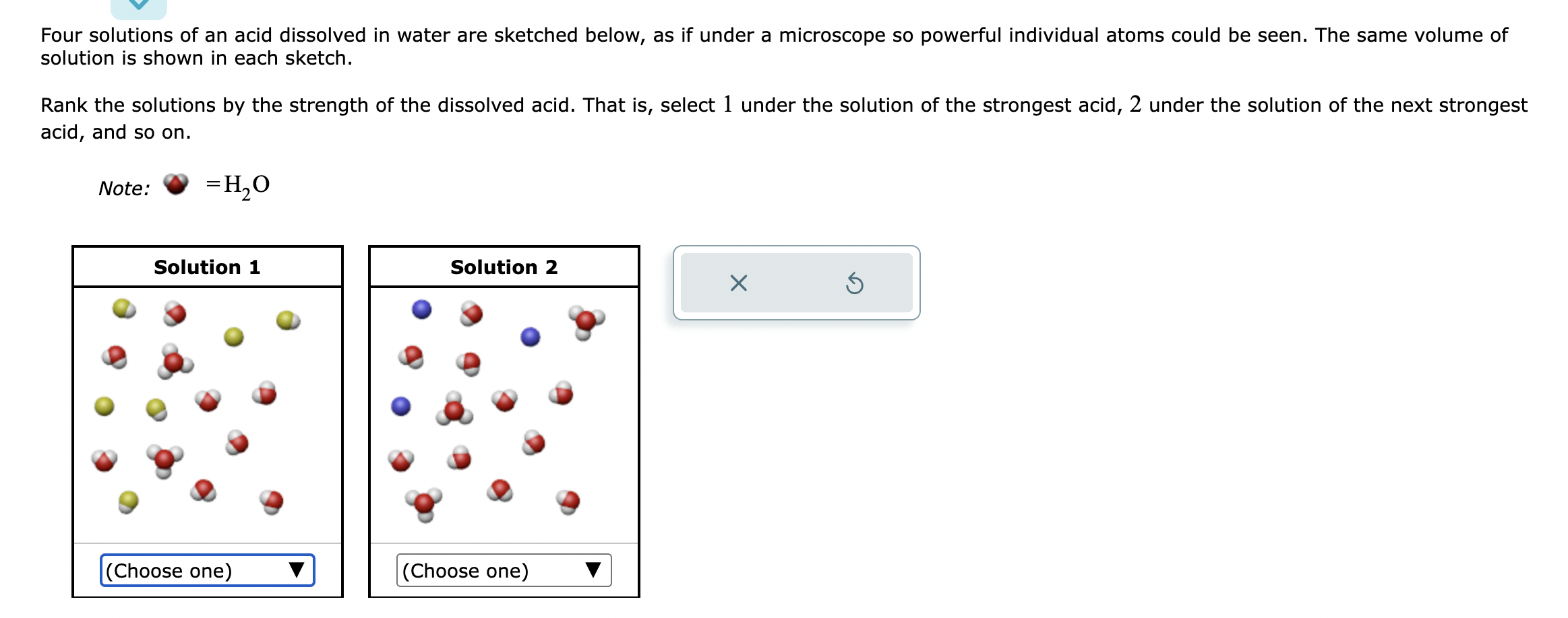 Solved Four solutions of an acid dissolved in water are | Chegg.com