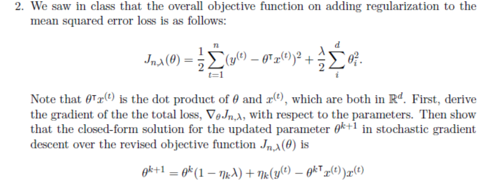 We saw in class that the overall objective function | Chegg.com