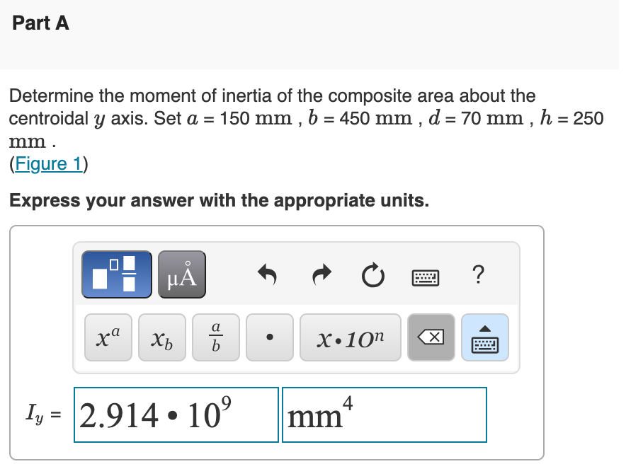 Solved Determine the moment of inertia of the composite area | Chegg.com