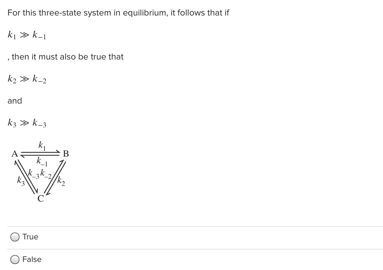 Solved For this three-state system in equilibrium, it | Chegg.com