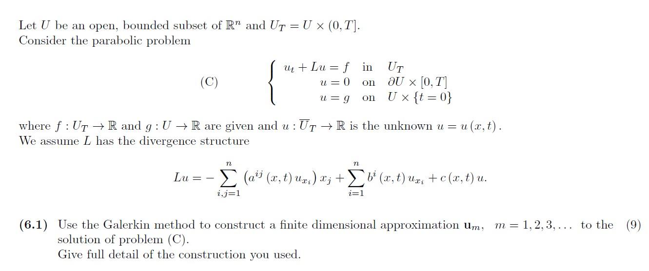 Solved Let U be an open, bounded subset of Rn and | Chegg.com