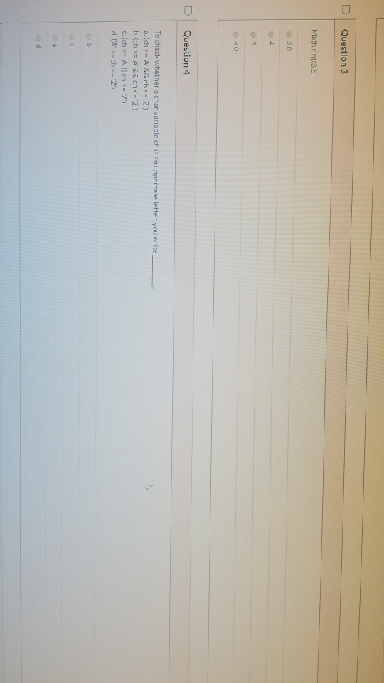 Solved D Question 1 Given the following method static void n | Chegg.com