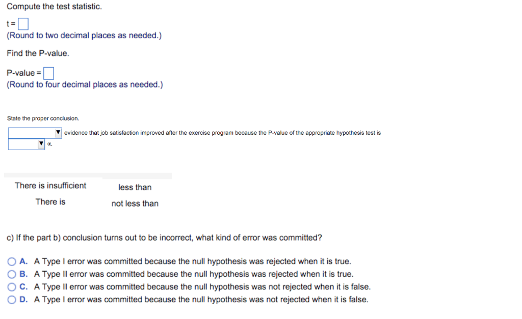 Solved A company implemented an exercise program to see if | Chegg.com