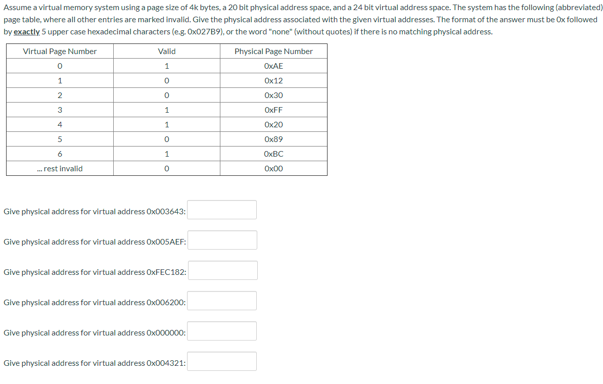 Solved Assume a virtual memory system using a page size of | Chegg.com