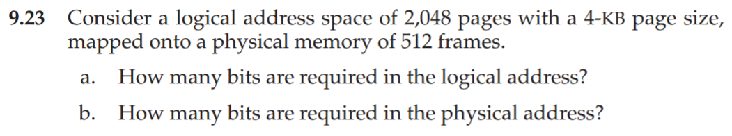 Solved 9.23 Consider a logical address space of 2,048 pages | Chegg.com