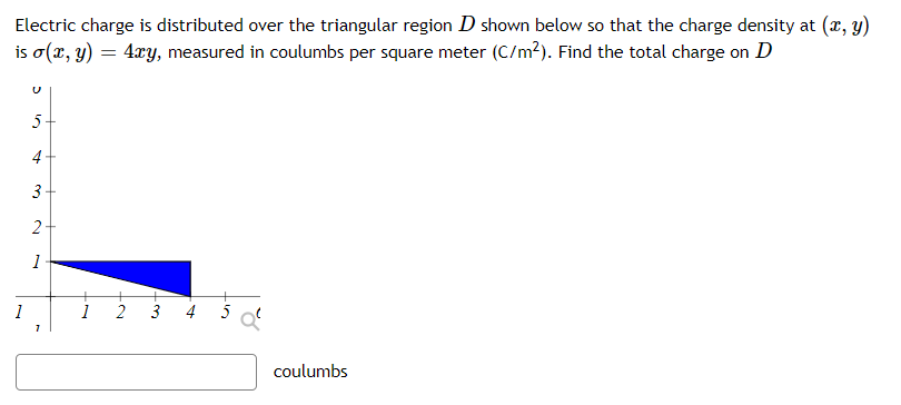 Solved Electric charge is distributed over the triangular | Chegg.com
