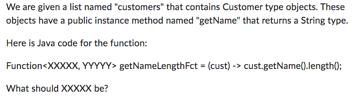 Solved We are given a list named "customers" that contains | Chegg.com
