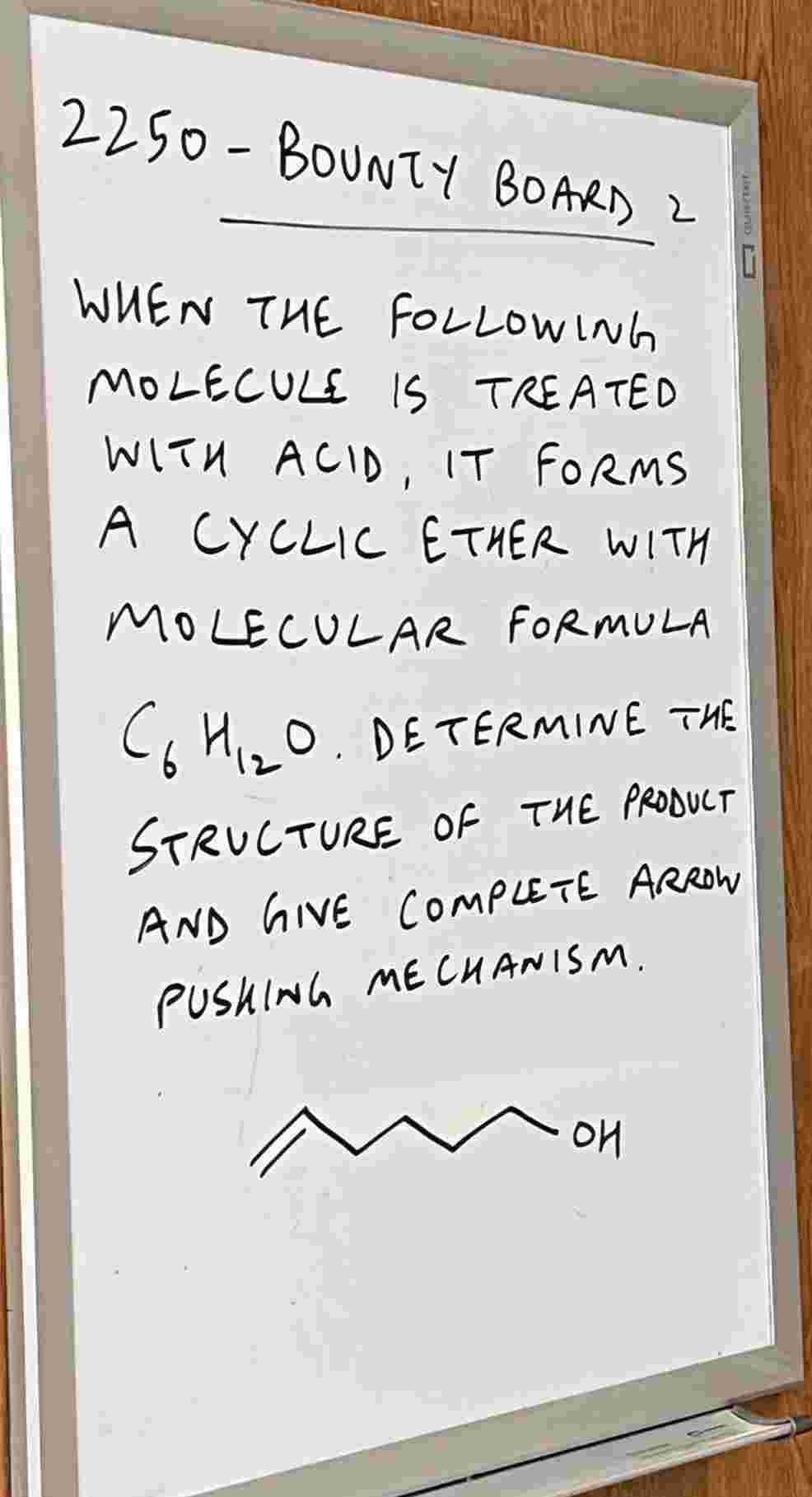 Solved 2250 - ﻿BOUnty BOARs 2WHEN THE FOLLOWING MOLECULE IS | Chegg.com