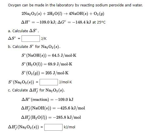 Solved Oxygen can be made in the laboratory by reacting | Chegg.com