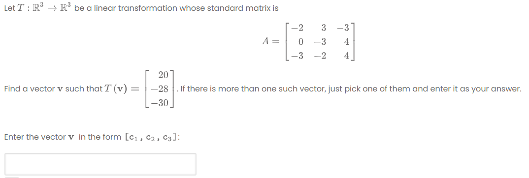 Solved Let T:R3 → R3 be a linear transformation whose | Chegg.com