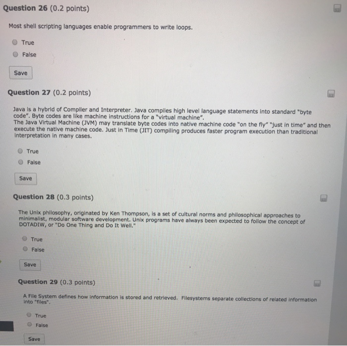 Solved Question 26 (0.2 points) Most shell scripting | Chegg.com